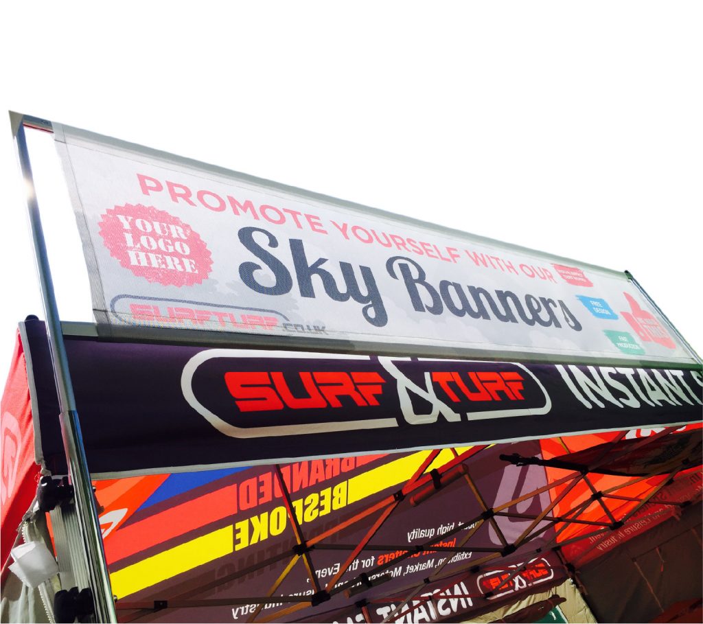 Event Sky Banners - Surf & Turf Instant Shelter
